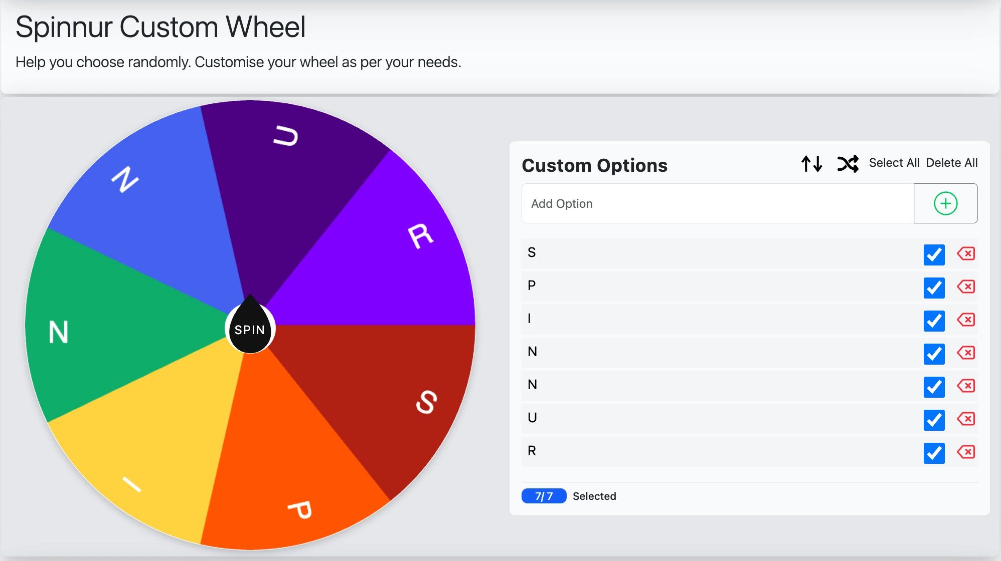 Free Interactive Spinner Wheel - Random Choices & Games